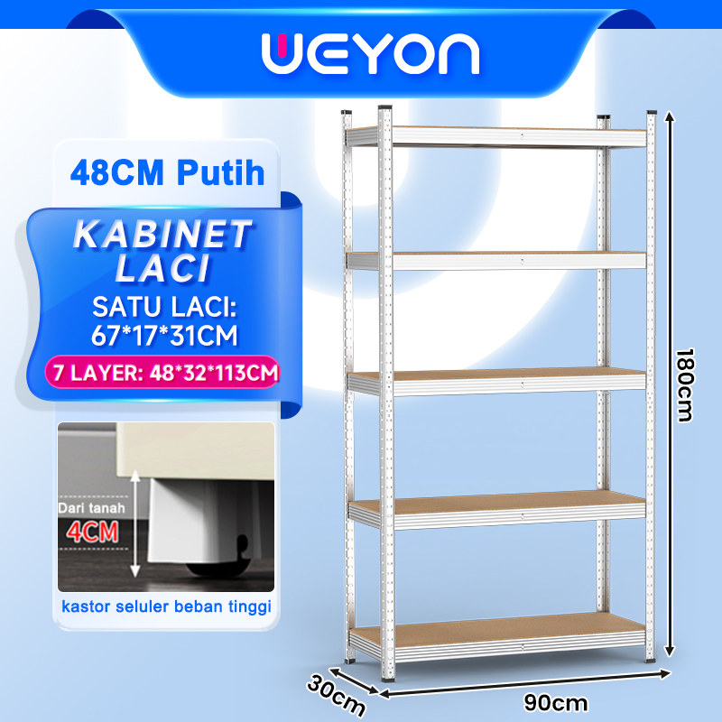 Weyon Rak Besi 3 susun Serbaguna Rak besi 5 tingkat Rak besi siku ...