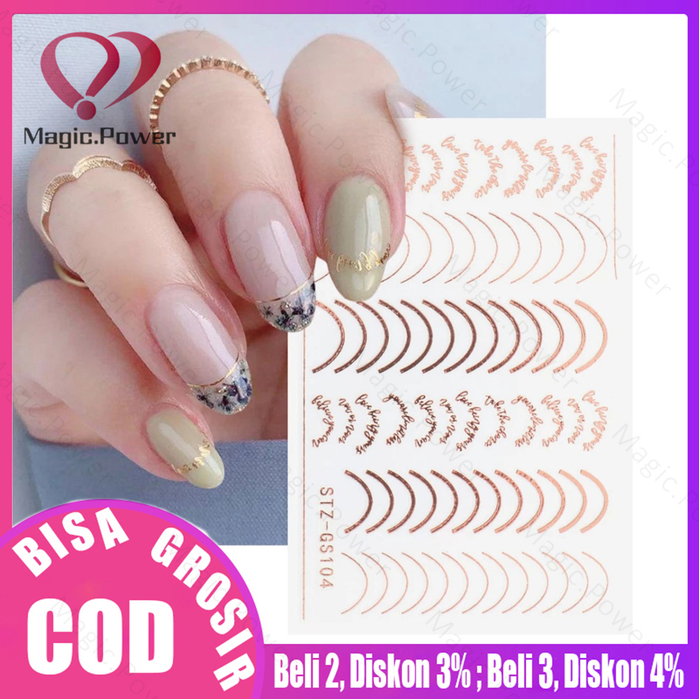 Stiker Kuku 3d Bentuk Bulan Sabit Warna Rose Gold Untuk Nail Art Diy | Lazada Indonesia