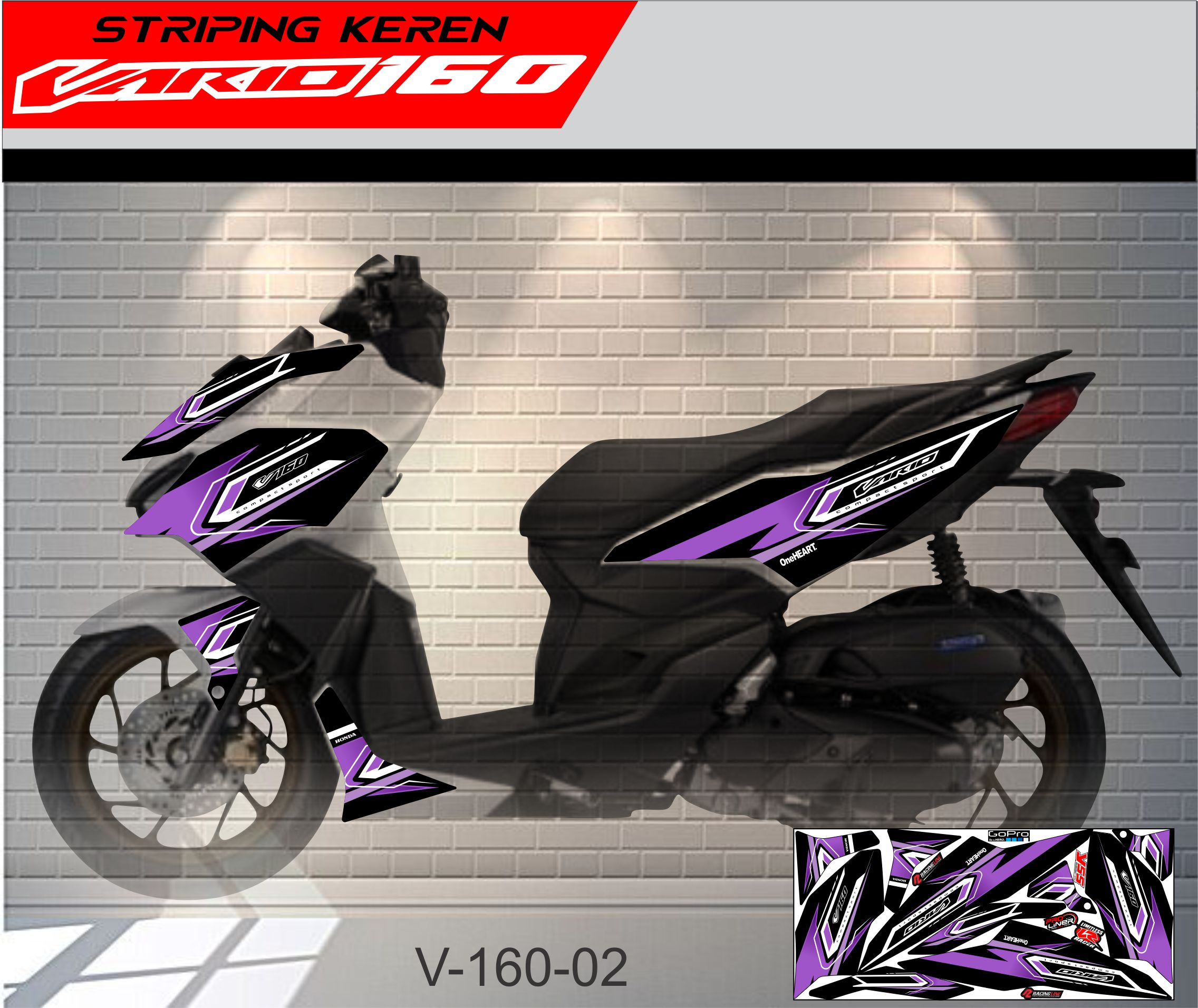 STRIPING STIKER HONDA VARIO 160 VARIASI RACING BIKIN KEREN MOTOR ANDA # ...