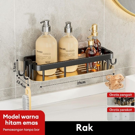 Rak Kamar Mandi Rak Dinding Stainless Steel Rak sabun shampoo Rak Bumbu ...