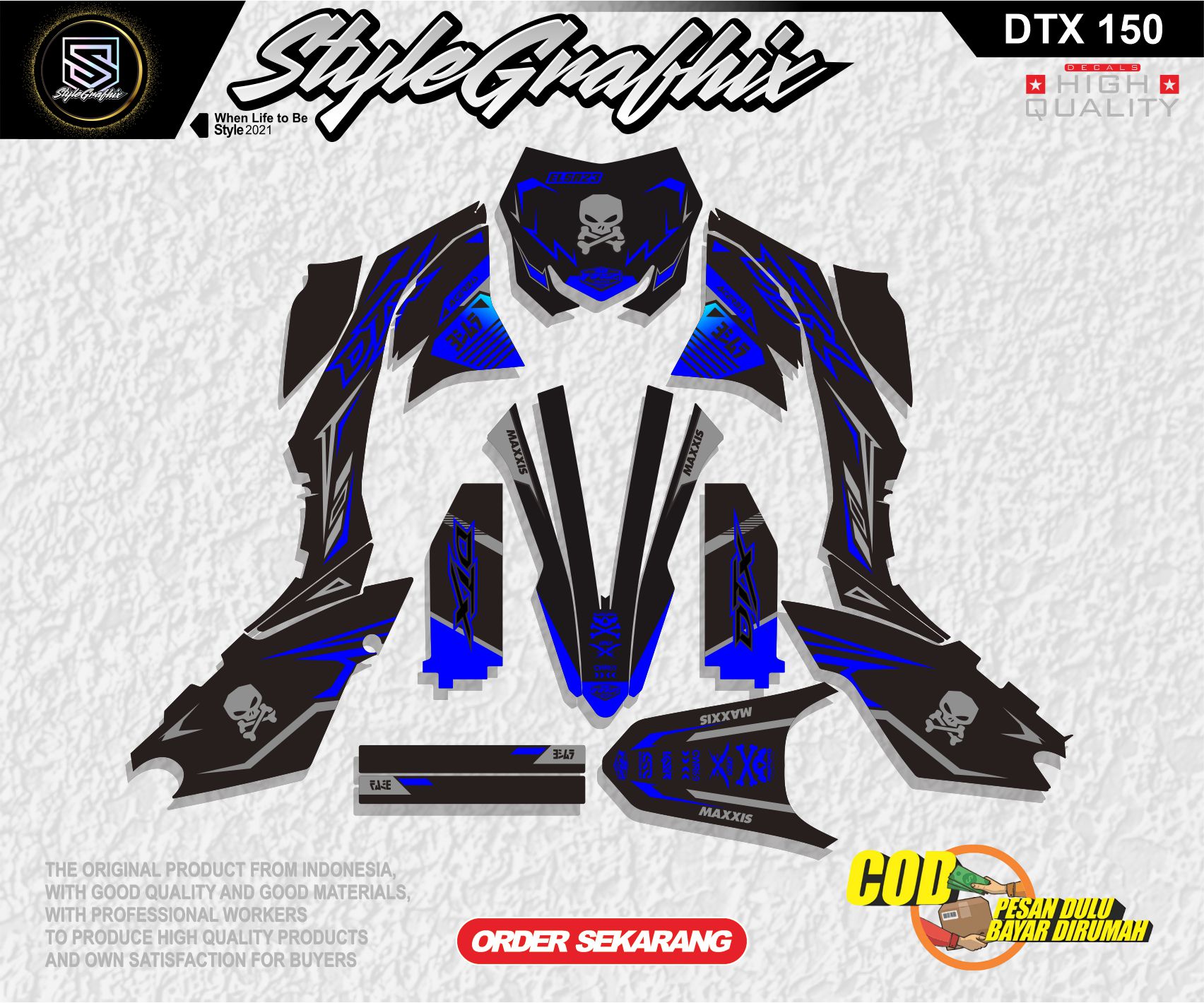 Decal/stiker dtracker stiker DTX TERBARU - CRF150L - KLX - WR FULL BODY ...