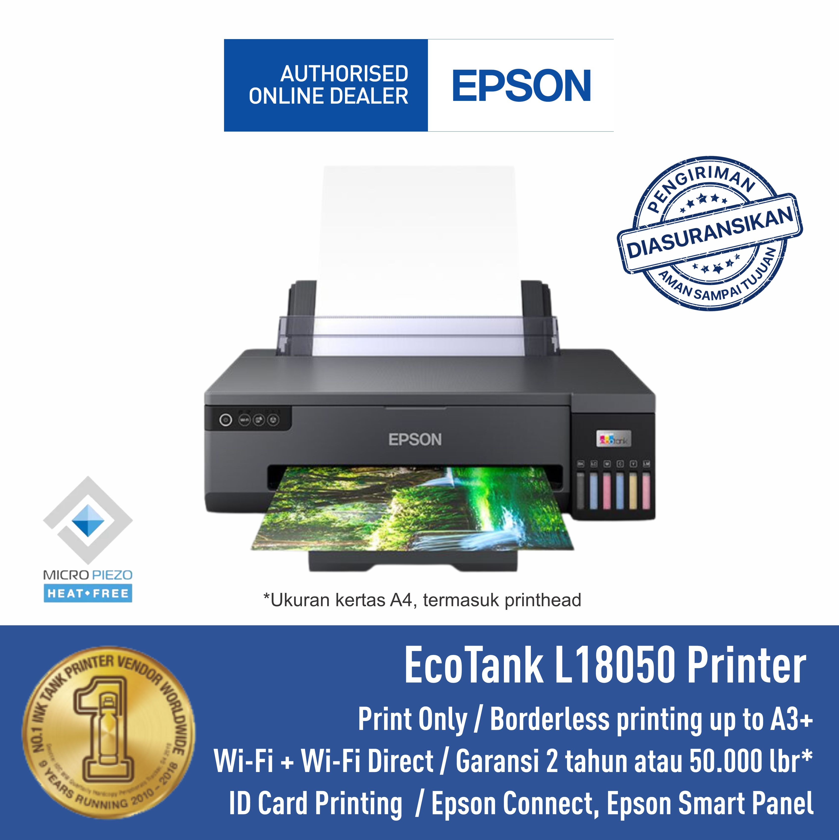 Printer EPSON L18050 L-18050 L 18050 Wifi Foto ID Card A3 Pengganti L1800 | Lazada Indonesia