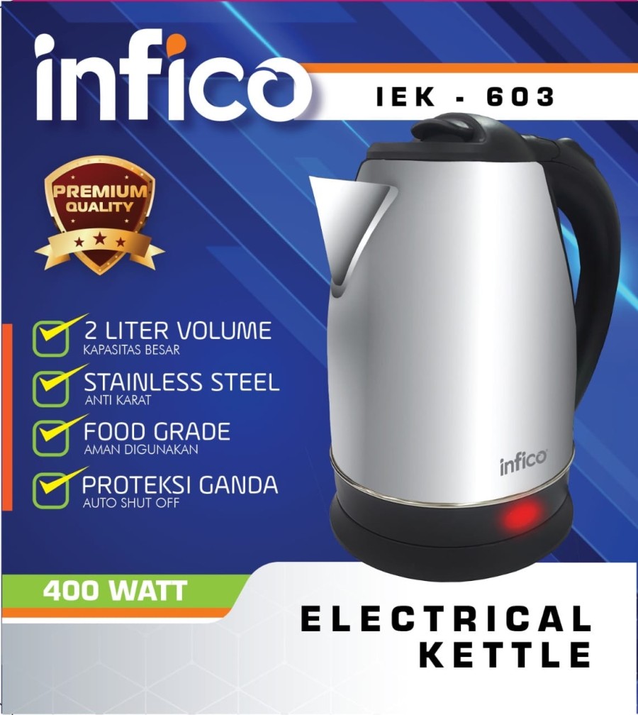 Infico Teko Listrik 2 Liter / Pemasak Air 2 Liter Full 400Watt | Lazada ...