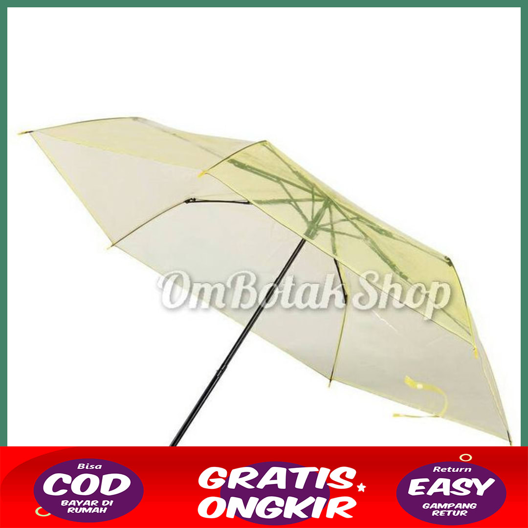 [FREE DUS + BUBBLE] Payung LIPAT TRANSPARAN GRC Bening Korea Jep ...