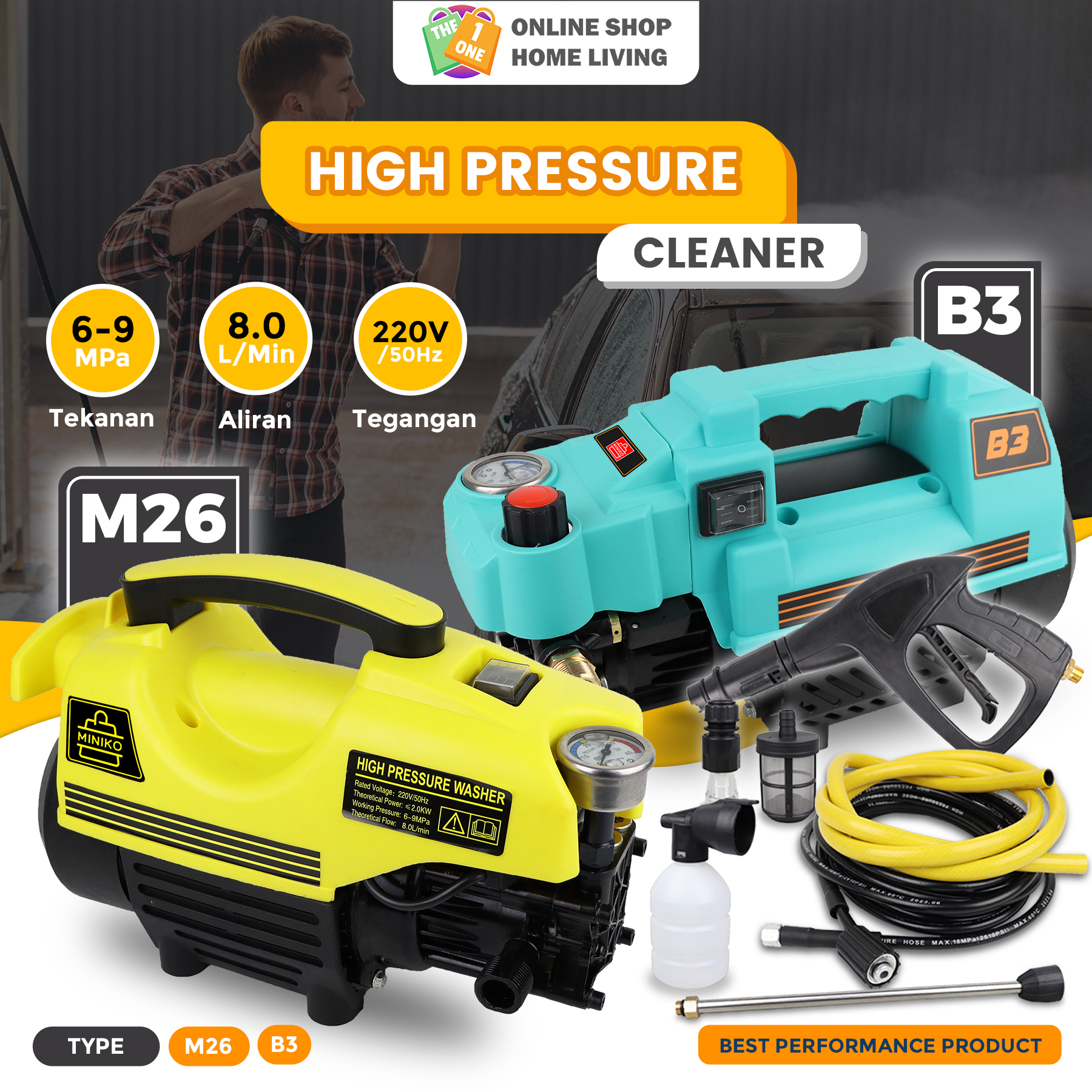 Alat Steam Cuci Motor dan Mobil Jet Cleaner M26 DAN B3 Electric High ...