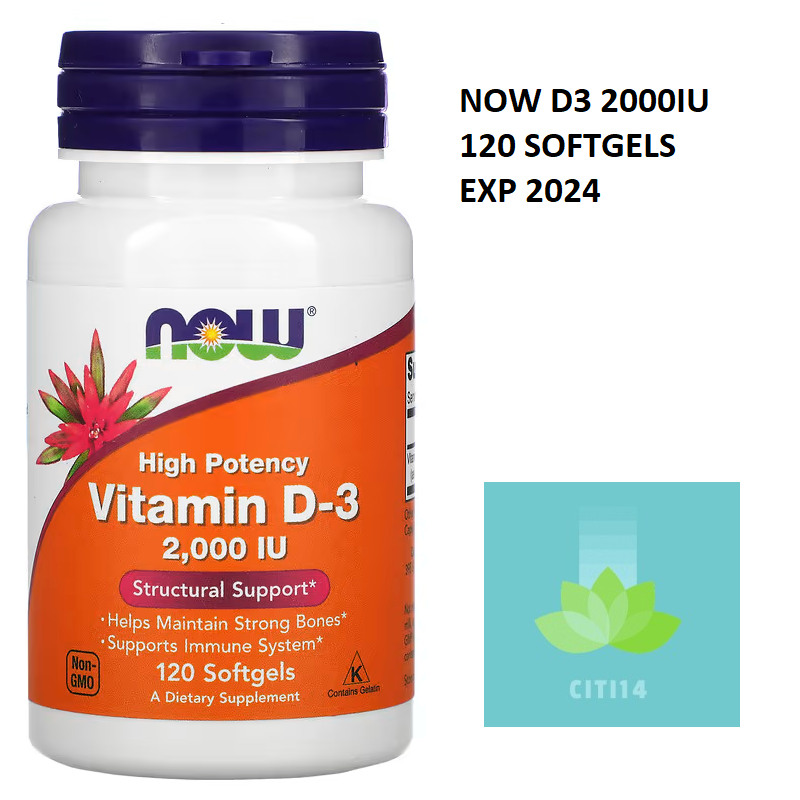 Vitamin D3 2000IU NOW VITAMIN D3 2000 IU 120 240 SOFTGELS | Lazada Indonesia