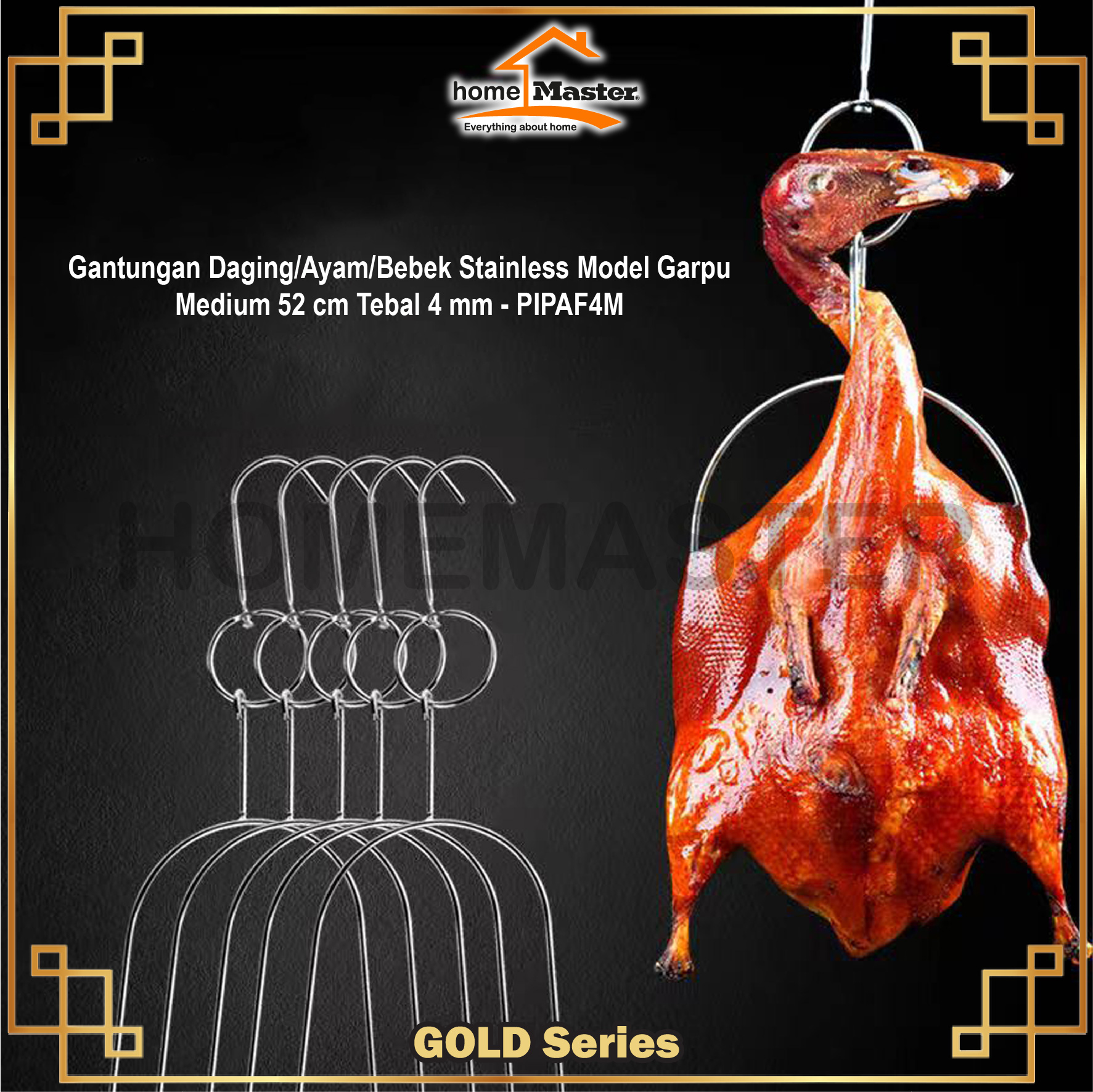 HomeMaster Gantungan Daging/Ayam/Bebek Stainless Model Garpu Medium 52 ...