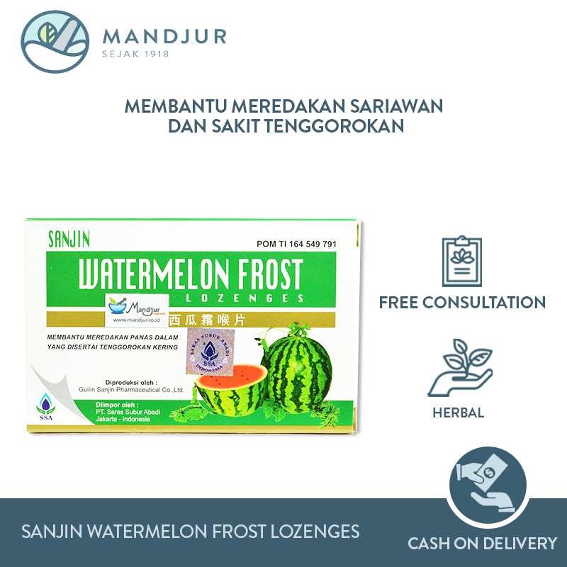 Sanjin Watermelon Frost Lozenges - Tablet Hisap Pereda Sakit ...