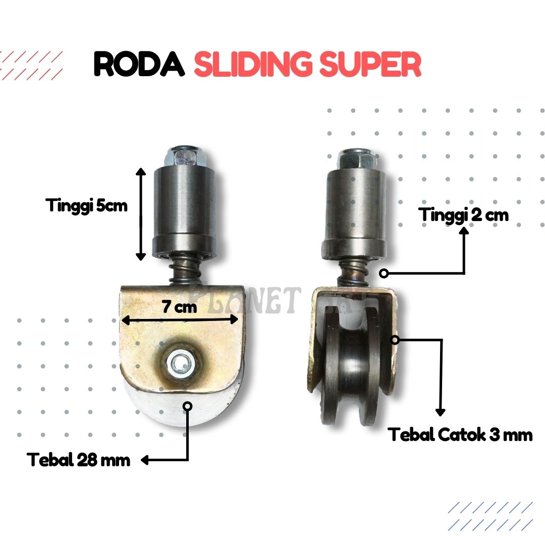 RODA PAGAR SLIDING 7 CM ANTI ANJLOK BESI AS SUPER SOLUSI PAGAR GESER ...