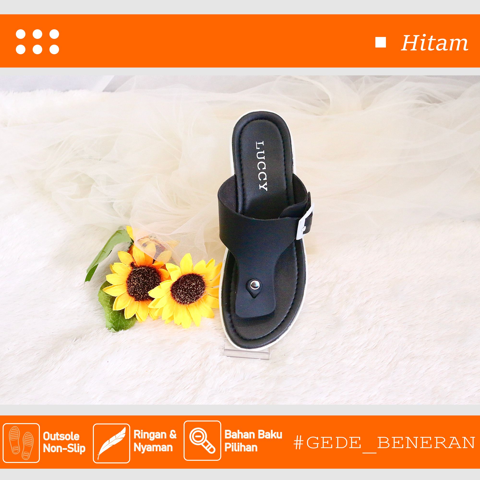 Sandal Cewek Korea Model Jepit Size Besar / Jumbo Size 37-43 | Lazada ...