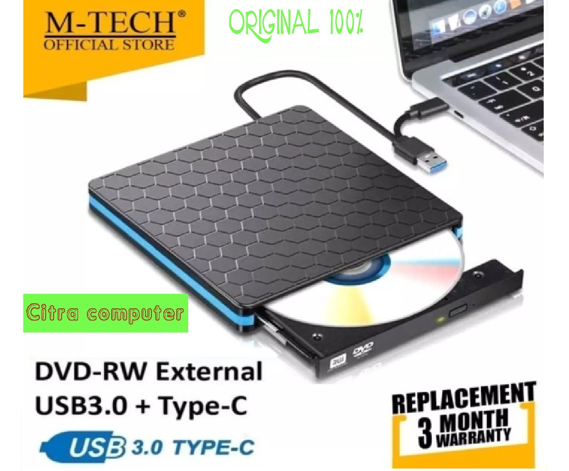 M-TECH DVD External USB Type C DVDRW eksternal Laptop - DVDRW | Lazada ...