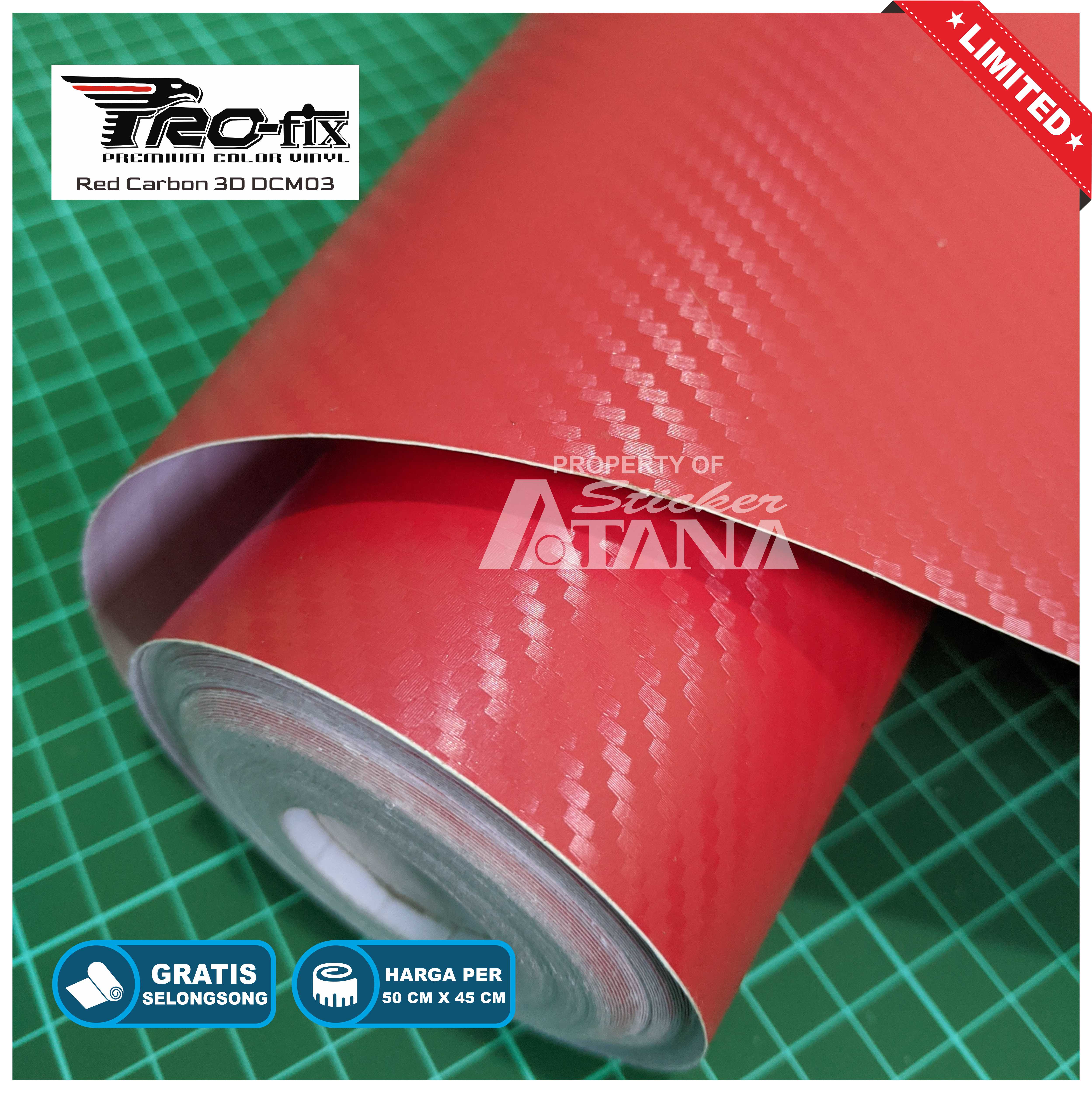 Skotlet Carbon 3D Merah Scotlet Karbon Fiber Stiker Profix Kevlar ...