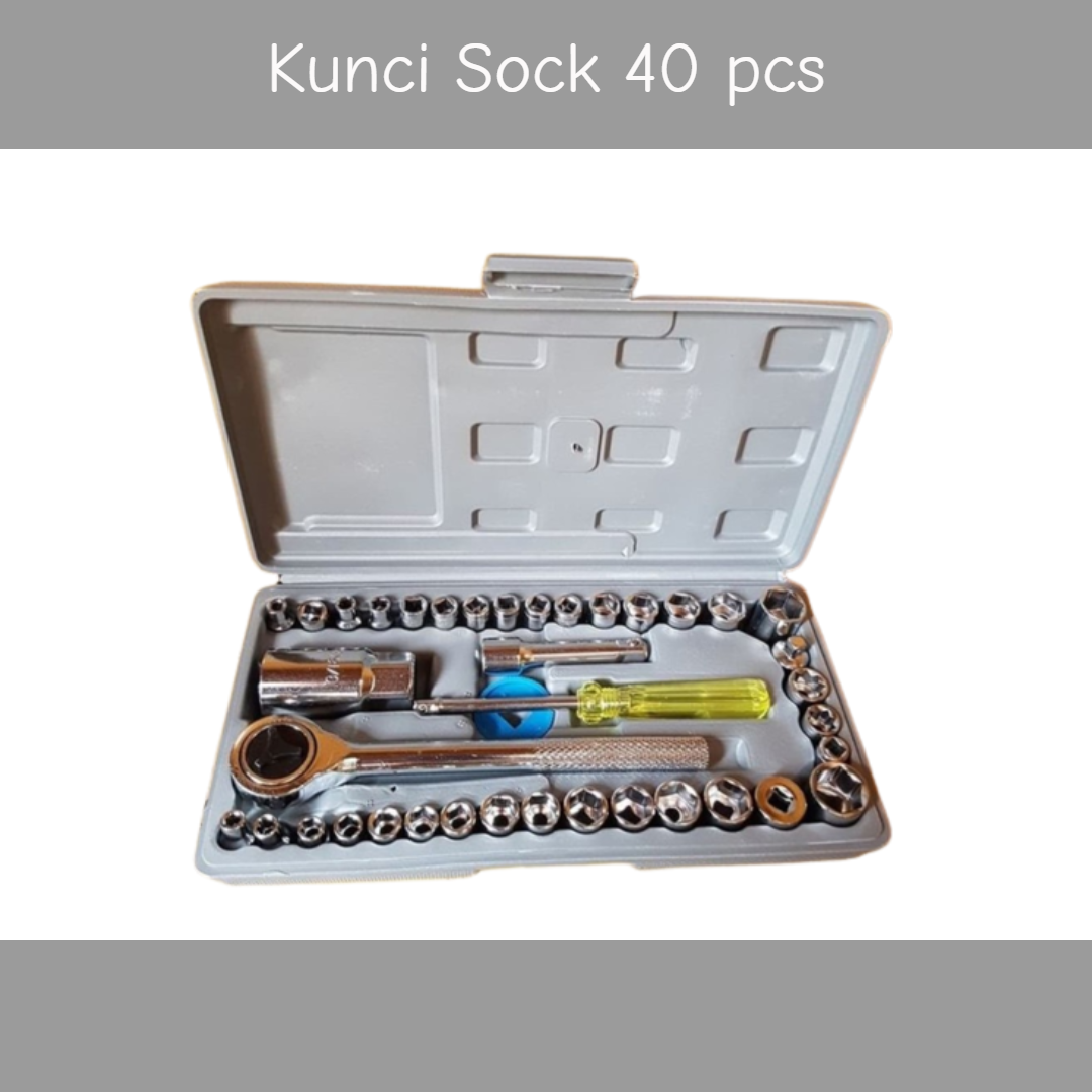Kunci Sock Set 40 Pcs Kombinasi / kunci 1set lengkap / kunci sok set ...