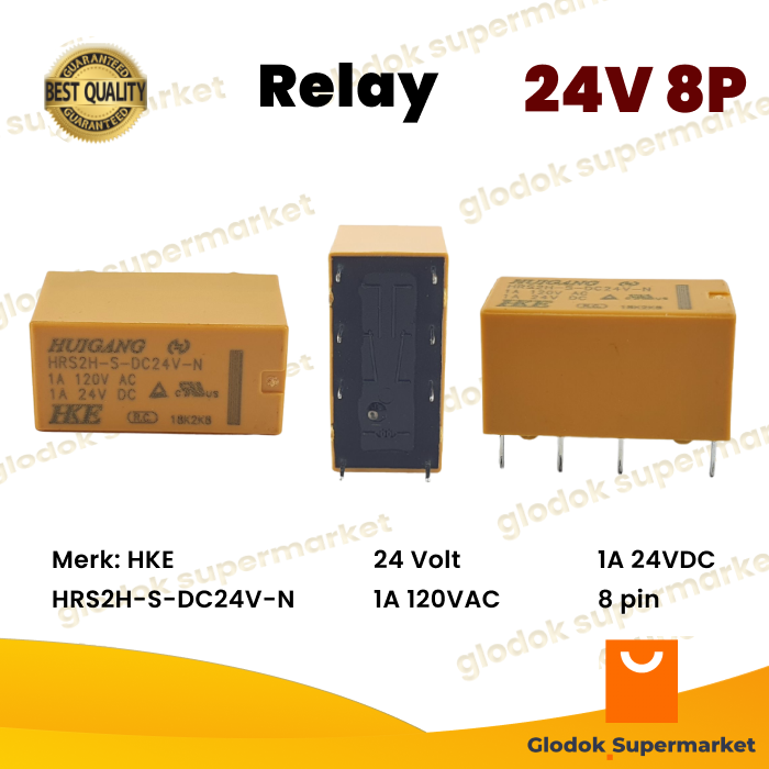 Relay HKE DC 24V 8 Pin HRS2H-S-DC24V-N Riley 24 Volt 8p Power Relays PCB | Lazada Indonesia