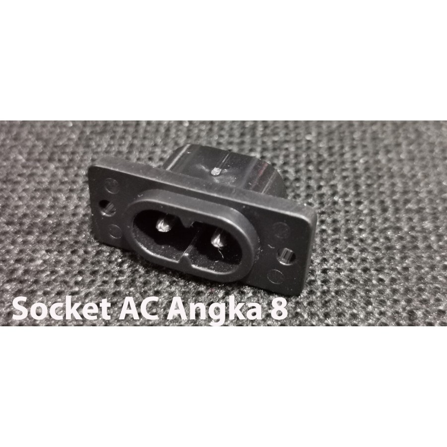 Socket AC Angka 8 female terminal 2 pin model bulat /konektor kabel Power 2 lubang | Lazada ...