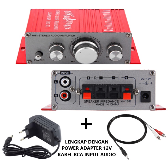 (Dikirim Dari Jakarta) Paket Lengkap Amplifier Mini Ampli Hi-Fi Stereo ...