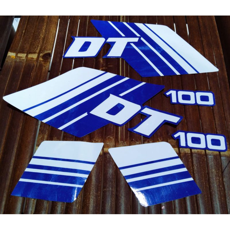 striping sticker Yamaha dt 100 biru putih DT100 | Lazada Indonesia
