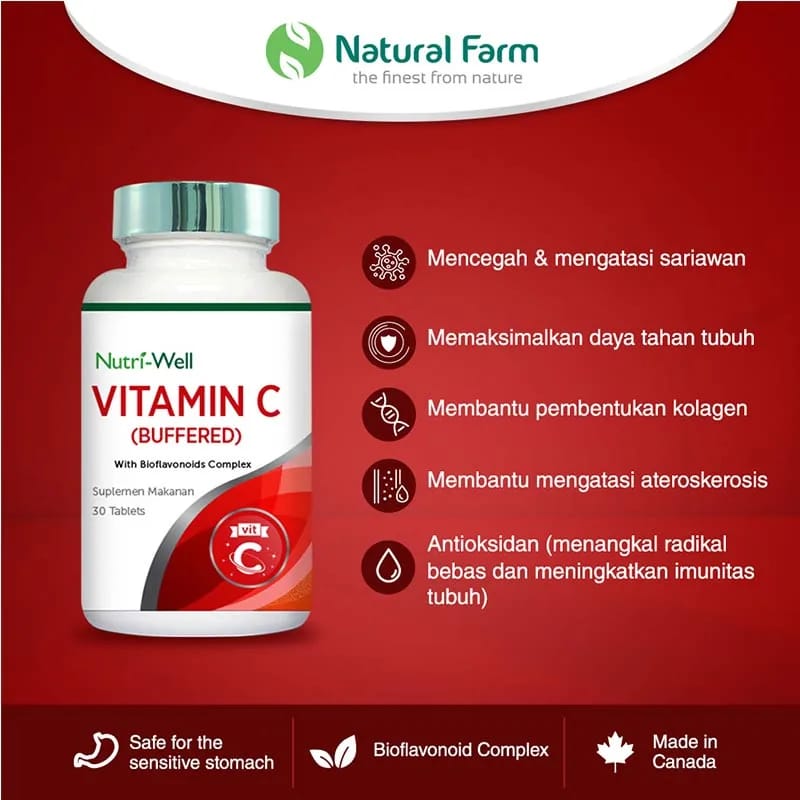 Nutriwell Vitamin C 300mg 30s / Nutri Well Vitamin Daya Tahan Tubuh ...