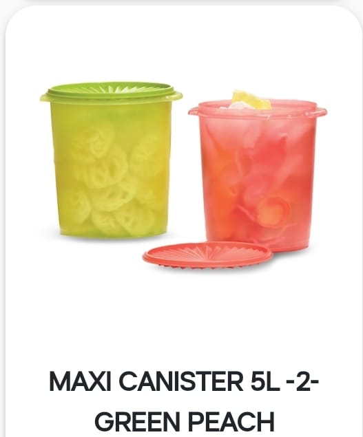 Tupperware MAXI CANISTER 5L -2 pcs GREEN PEACH, Toples makanan | Lazada ...