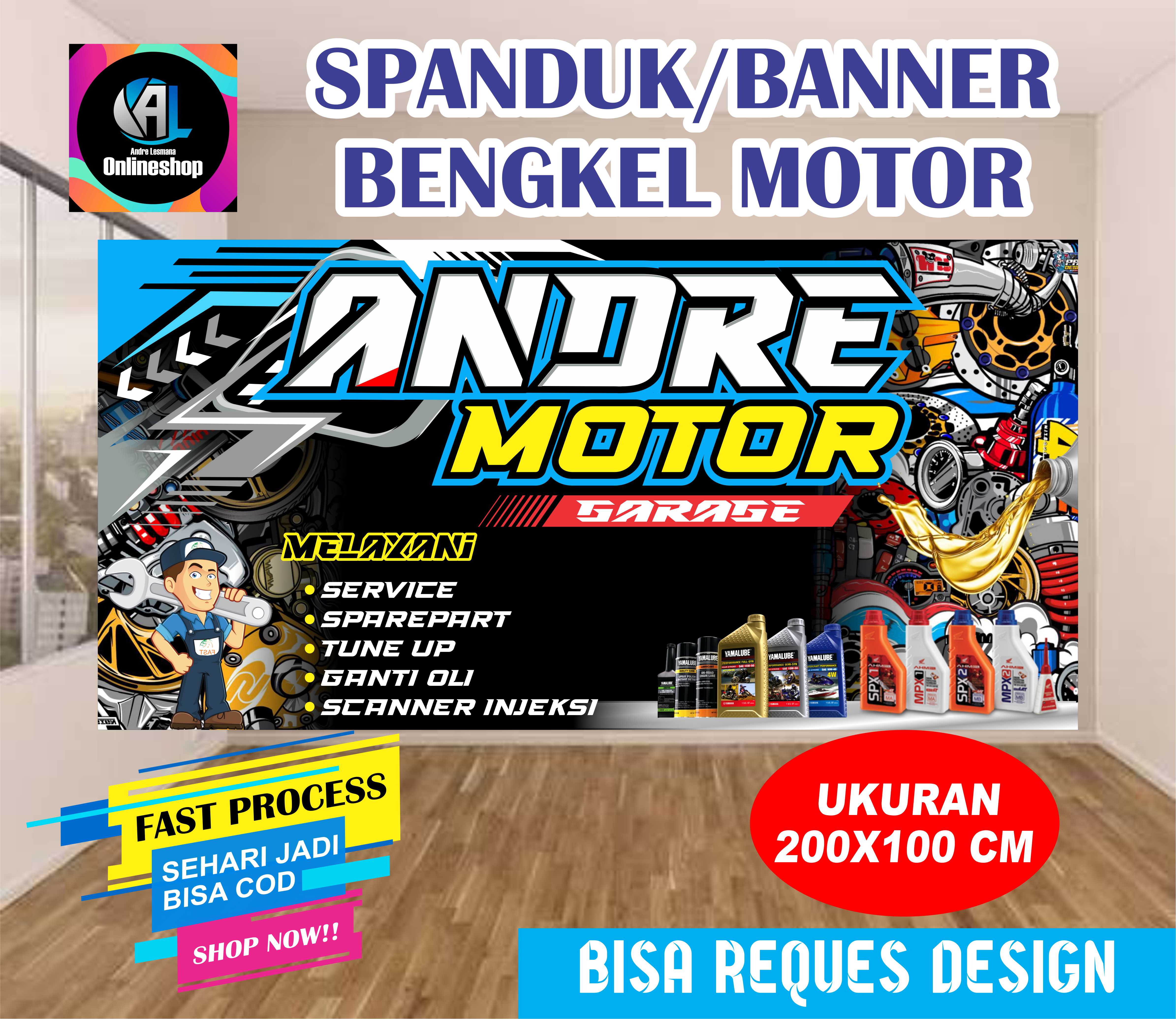 Spanduk Banner Bengkel Motor Garage Model Vektor | Lazada Indonesia