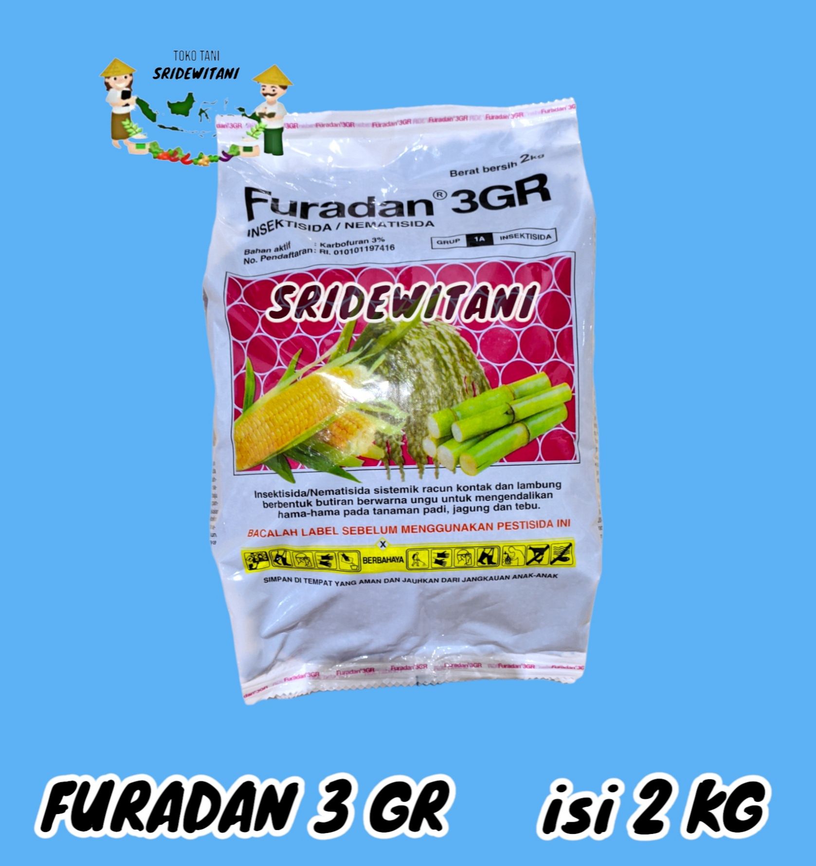 FURADAN 3GR ISI 2 KG KEMASAN PABRIK INSEKTISIDA PEMBASMI HAMA HAMA ...