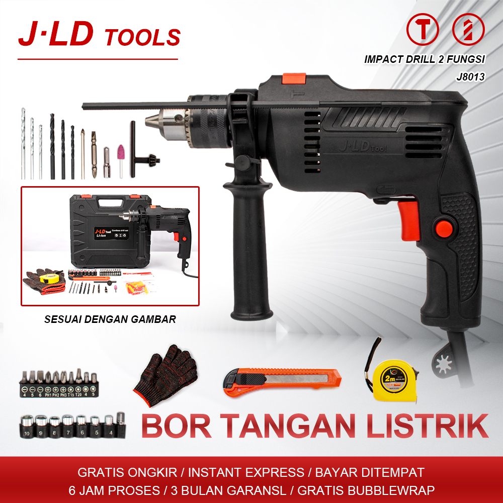 JLD Mesin bor listrik murah J8013S Bor bolak balik 13mm Bor tangan ...