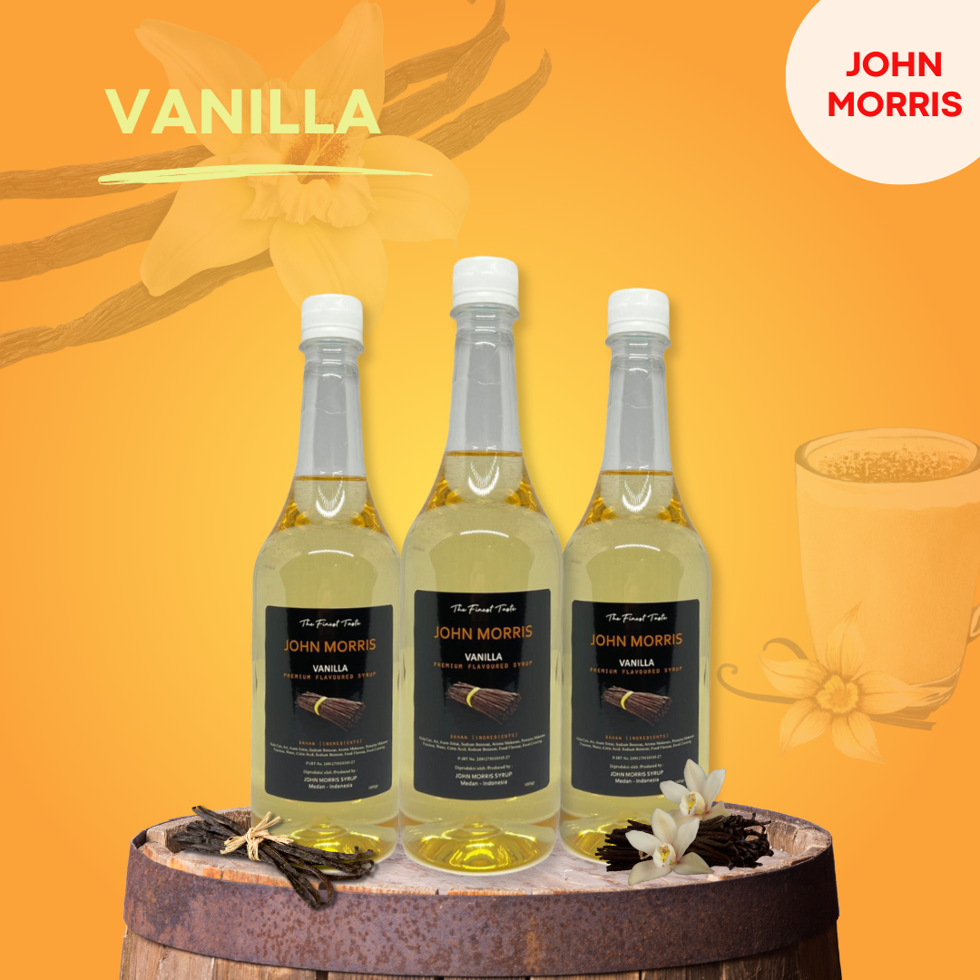 JOHN MORRIS Premium Flavoured Syrup Vanilla 1000 ml / Sirup Rasa ...