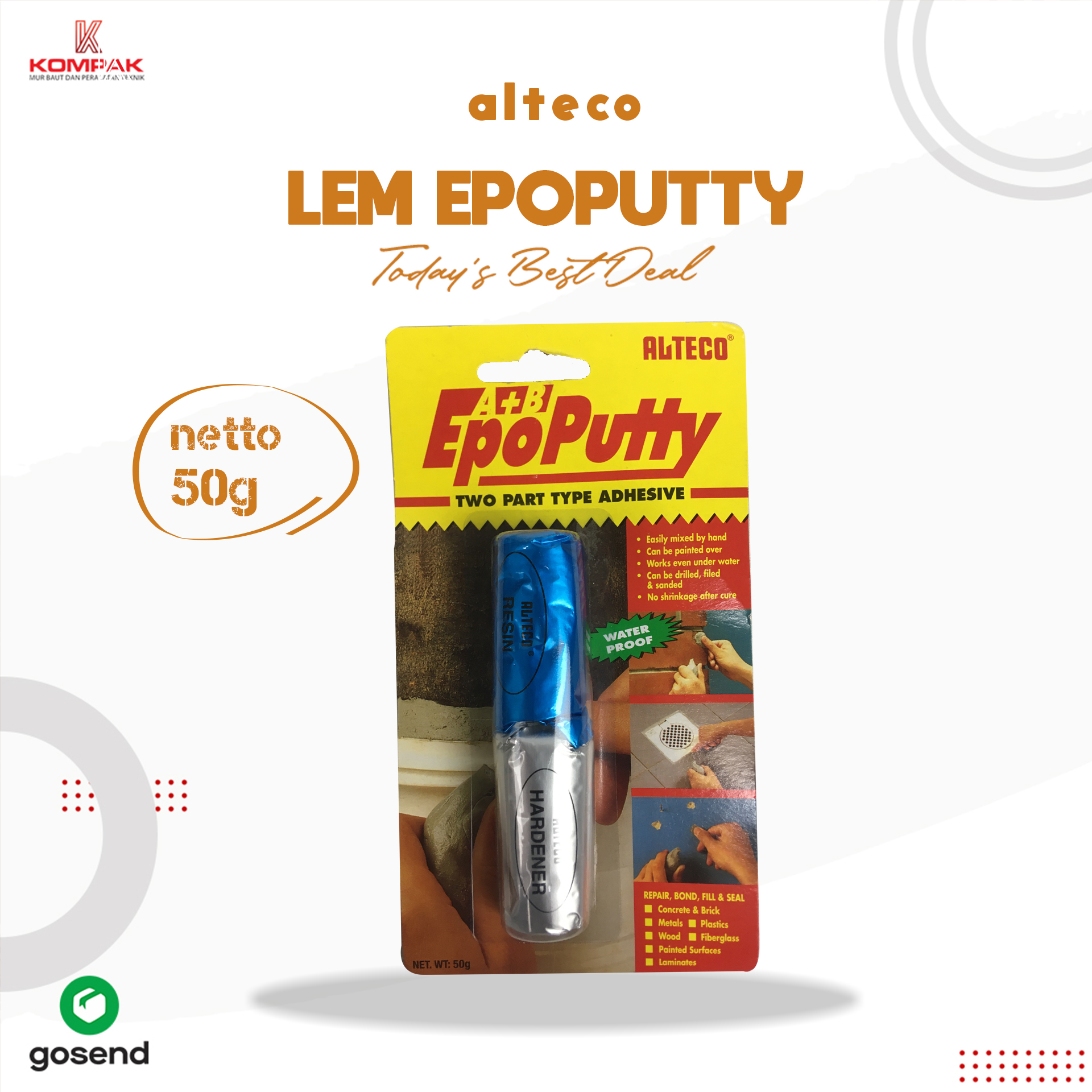 Epo Putty 50 Gram / Lem Alteco Epoputty / Lem Porting | Lazada Indonesia