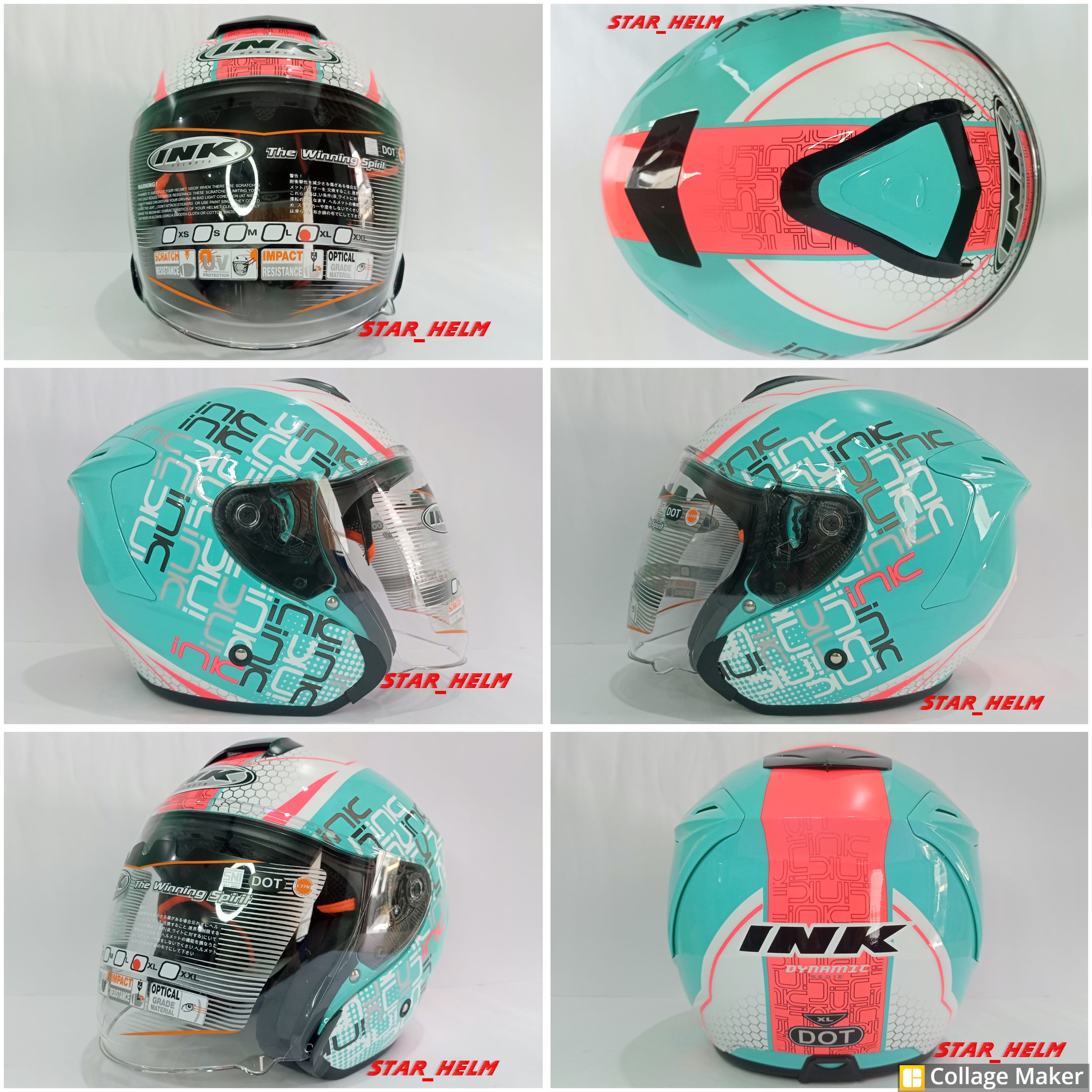 HELM HALF FACE INK DYNAMIC POLOS & MOTIF Original 100% | Lazada Indonesia