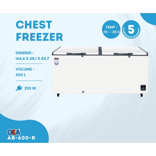 Gea AB600R Chest Freezer 500L | Lazada Indonesia