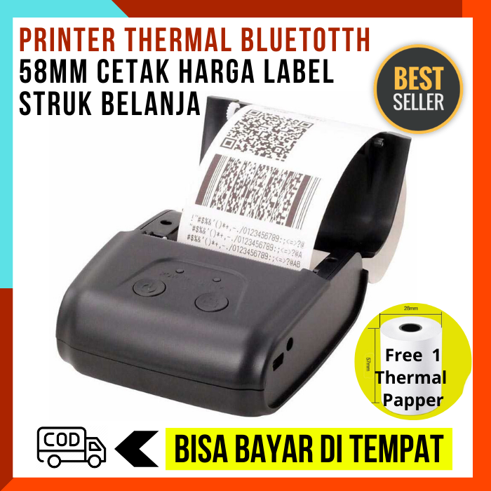 Printer Thermal Bluetotth 58mm Cetak Harga Label Struk Belanja ...