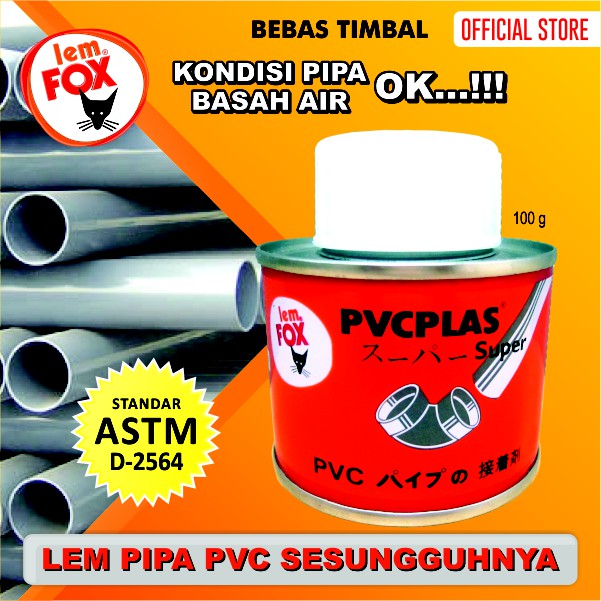 Lem Fox PVCPlas Kaleng 100 gram Lem Pipa Lem PVC | Lazada Indonesia