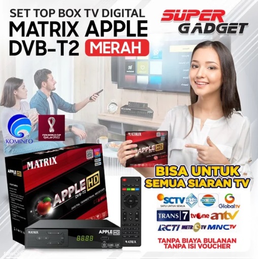 Set Top Box Matrix Apple DVBT-2 STB Antena Converter TV Tabung Analog ...