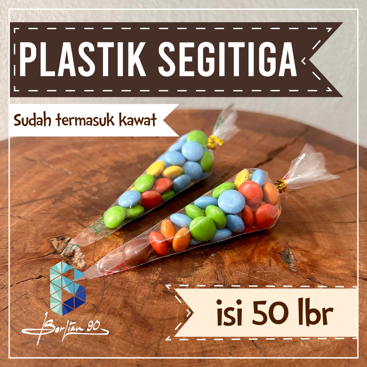 Plastik Segitiga / Plastik Contong Kacang 7x15 cm isi 50 lembar ...