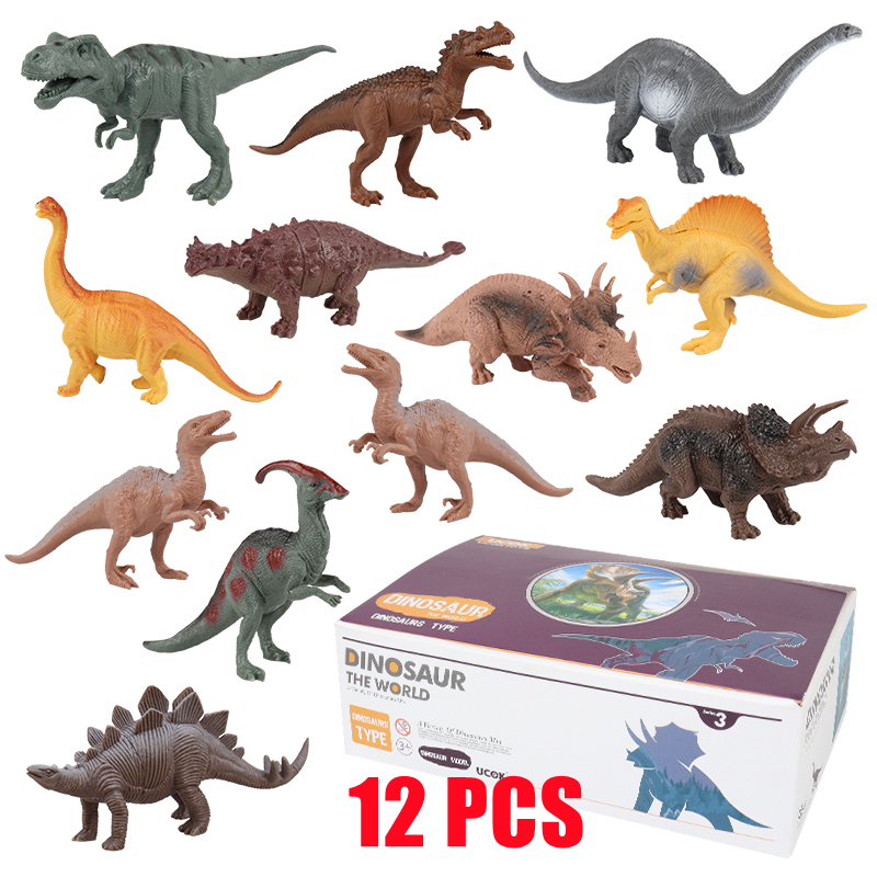 Mainan Dinosaurus Karet Set 12Pcs Mainan Edukasi Anak Laki Laki ...