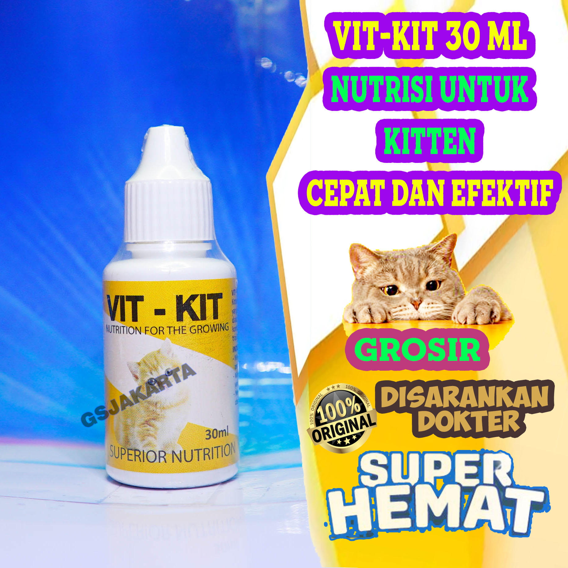 VITKIT ( VIT KIT ) ORIGINAL VITAMIN KUCING PENAMBAH NAFSU MAKAN SUPER ...