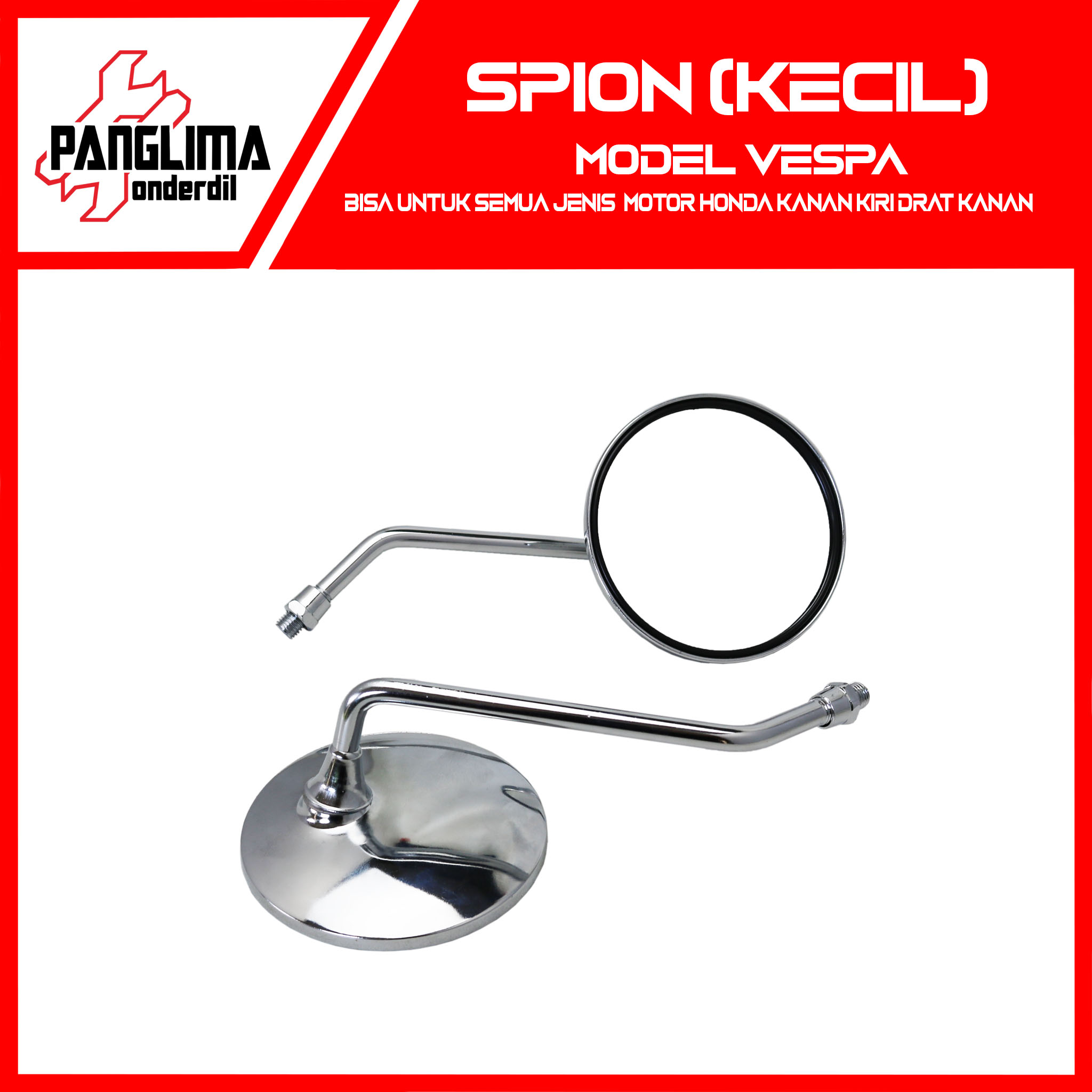 Spion Mini Bulat Model Vespa Drat Honda Sepion-Kaca-Cermin-Kiri-Kanan ...