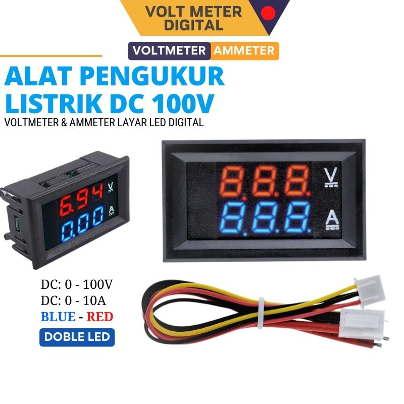 Alat Pengukur Listrik Voltmeter Ammeter LED Digital Voltmeter Ammeter ...