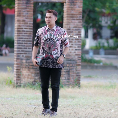 Batik Aluna Model Kemeja Baju Batik Pria Cowok Laki Laki Lengan Pendek ...