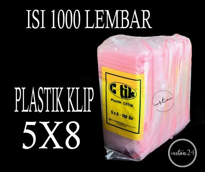 Termurah Plastik Klip Zipplock Ukuran 5x8 Cm Bening Isi 1000 Lembar