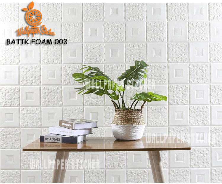 wallpaper foam dinding foam 3d wood foam batik size 70 x 35 cm murah ...