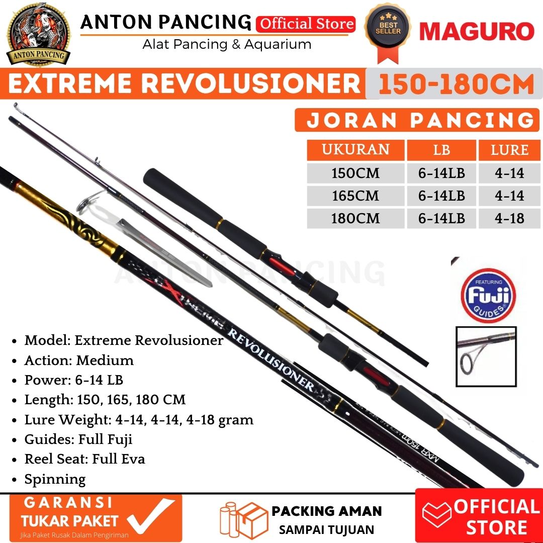 Joran Pancing Carbon Spinning Maguro Extreme Revolusioner 150 165 180 Full Fuji | Lazada Indonesia