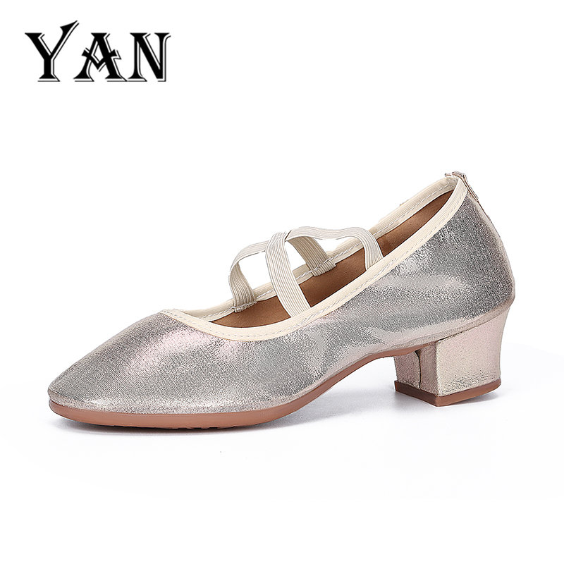 YAN Sepatu Dance Wanita Hak 4cm Sepatu Heels Sepatu Dansa Latin/ Line ...