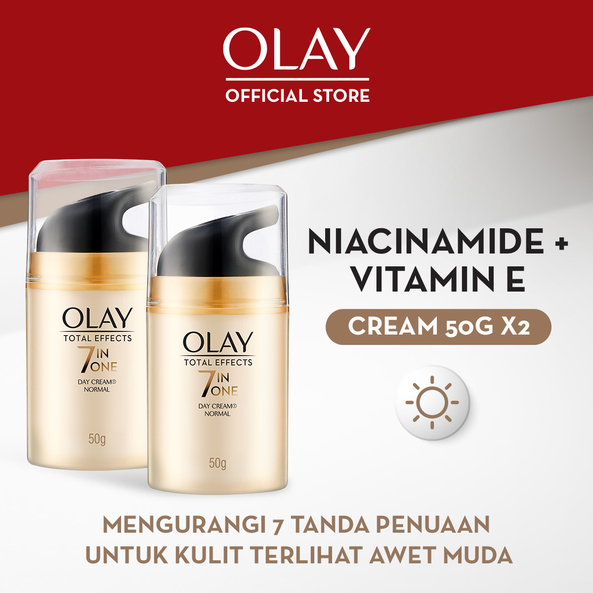 [Paket isi 2] Olay Total Effects 7in1 Day Cream Normal Anti Aging Krim Pencerah Wajah Perawatan ...