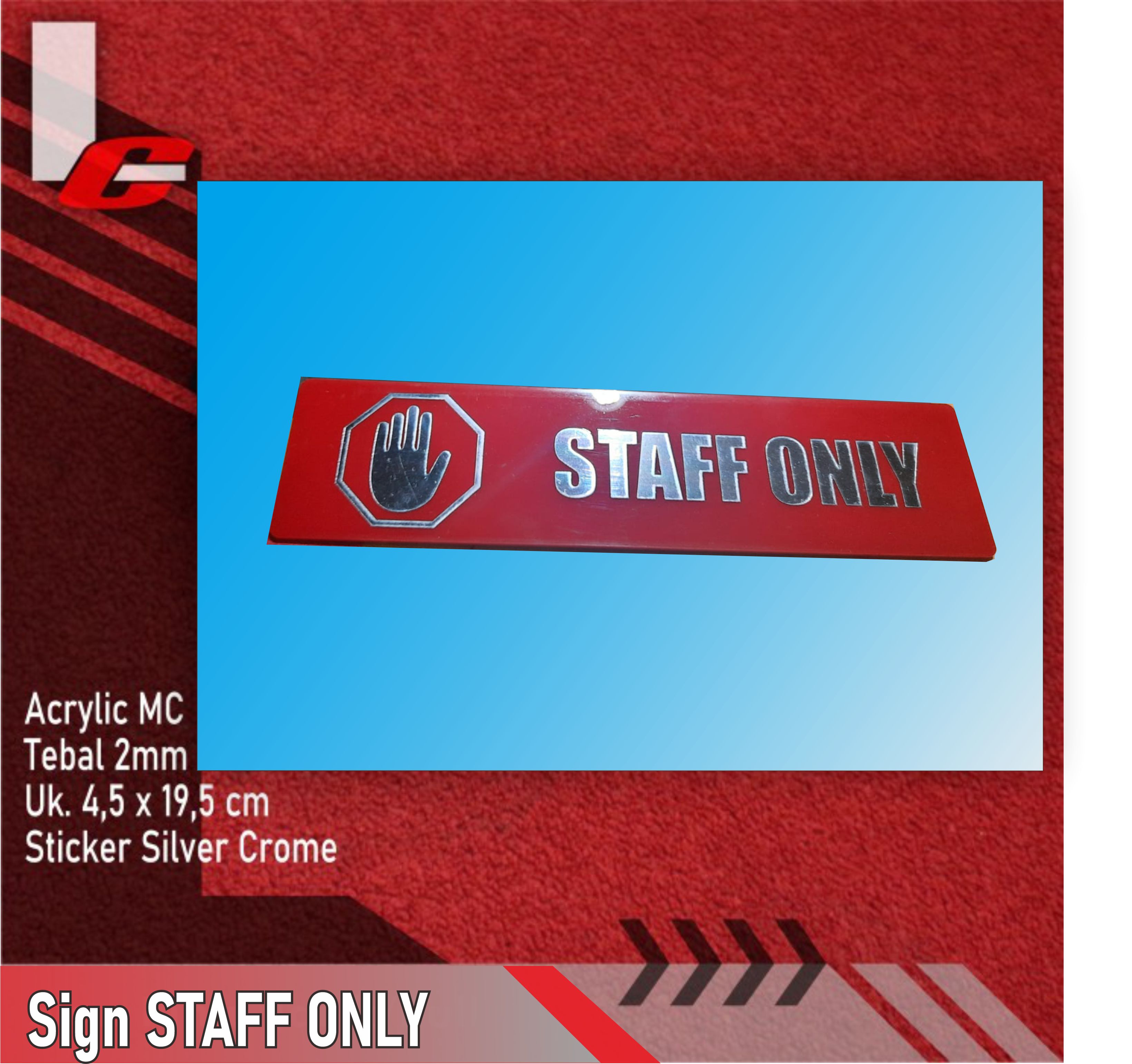 Akrilik STAFF ONLY - Acrylic Warna Merah - Signage Staff Only tinggal tempel | Lazada Indonesia