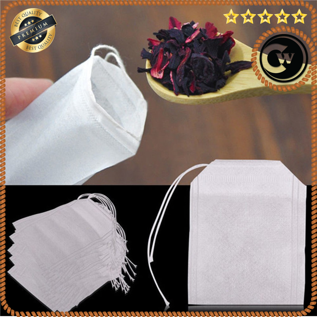 COD 100 PCS Kantong Teh Celup Kosong Teabag / Wadah Teh Celup Kosong ...