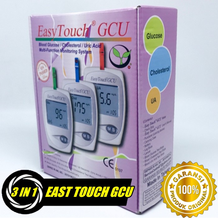 Alat ukur gula darah asam urat dan kolesterol 3 in 1 easy touch gcu ...