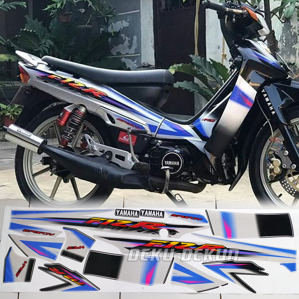 Striping Stiker Fizr F1zr hitam 2003 Tahan Vernis Cuting Mesin Laminasi ...