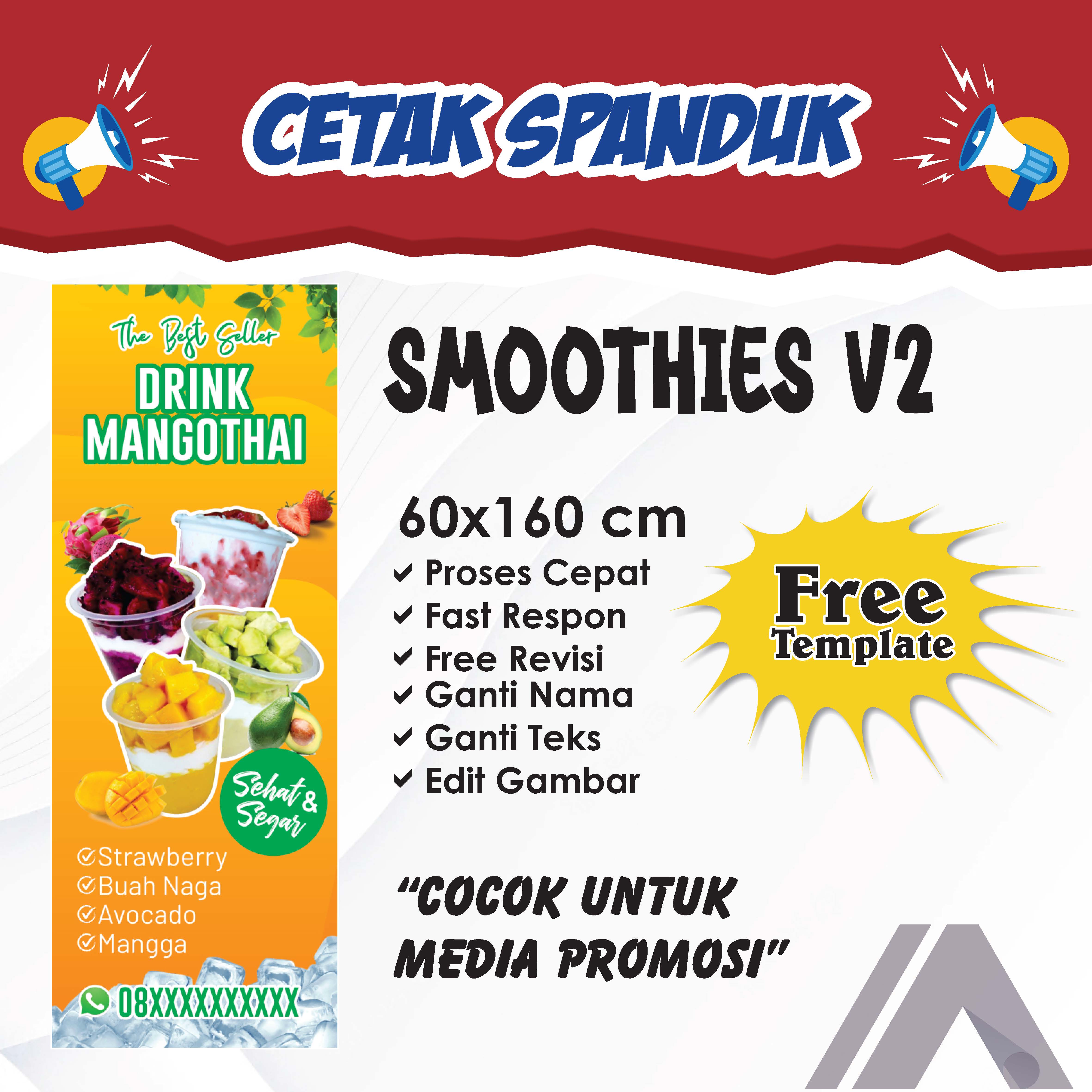 cetak banner spanduk smoothies V2 60x160 bisa custom | Lazada Indonesia