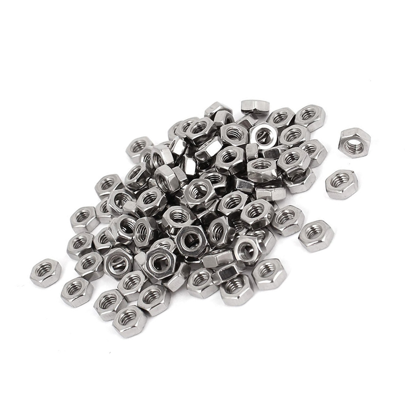 Metric M3 Hex Nuts 304 Stainless Steel Fastener DIN934 100pcs for Bolt ...